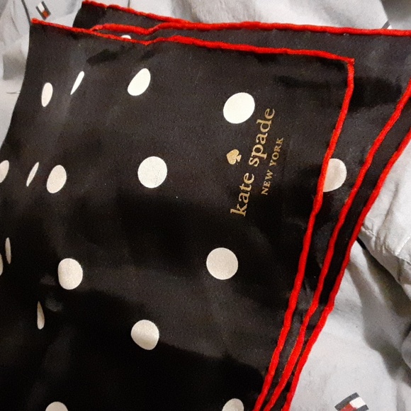kate spade | Accessories | Kate Spade New York Black Silk White Dot ...